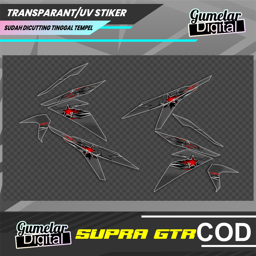 Jual STRIPPING TRANSPARAN HONDA SUPRA GTR STAR DIESEL LIVERY UV VIRAL ...