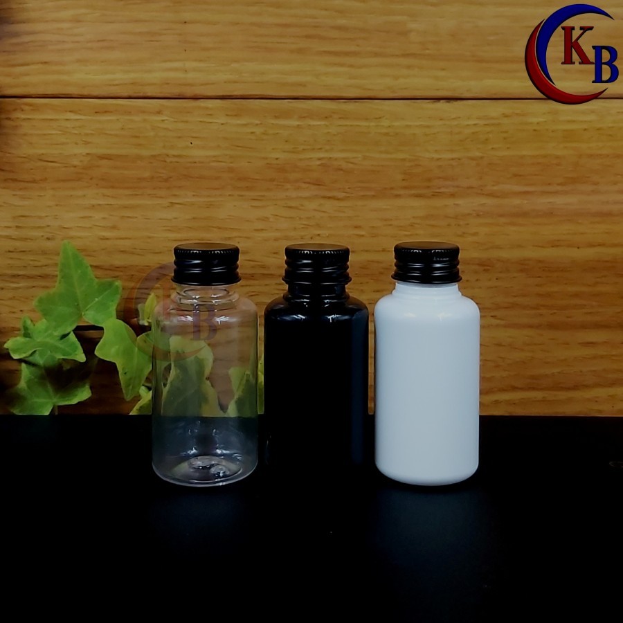 Jual BOTOL ULIR 60/70 ML ALUMINIUM HITAM NECK 24 / BOTOL PLASTIK PET TUBULAR 70ML | Shopee Indonesia