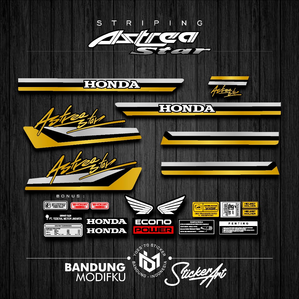 Jual STRIPING STICKER MOTIF 3 / HONDA ASTREA STAR / BANDUNG MODIFKU ...