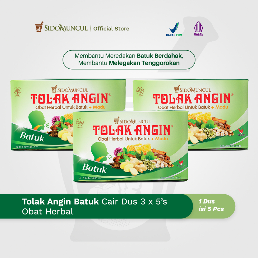Jual Tolak Angin Batuk Cair 3 Box Isi 15 Sachet - Membantu Meredakan ...
