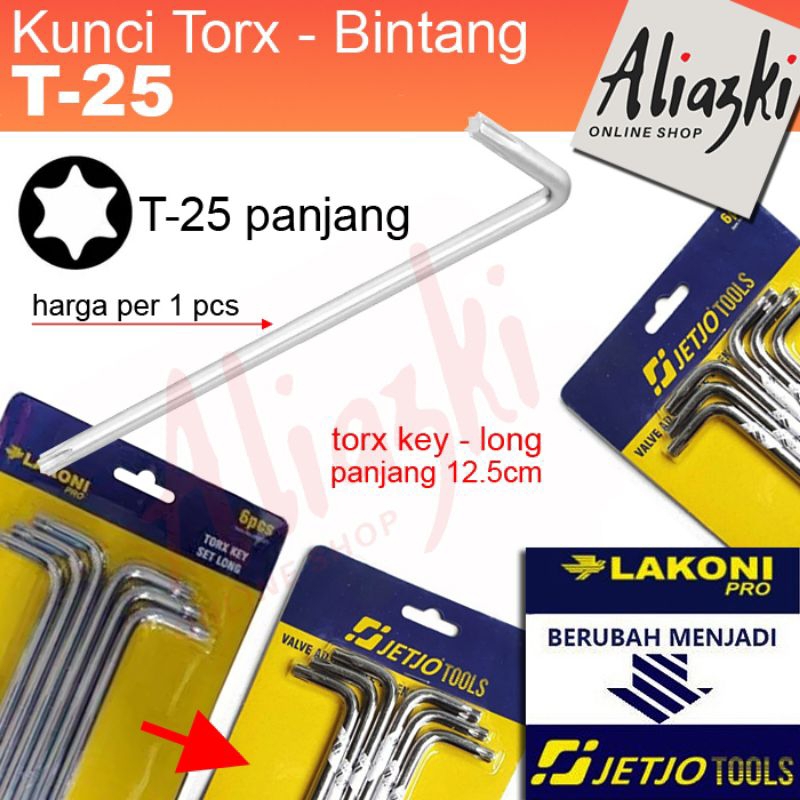 Jual Kunci L Torx T 25 long - Kunci Bintang T25 PANJANG - Kunci L Bintang Buka Rotor Cakram ...