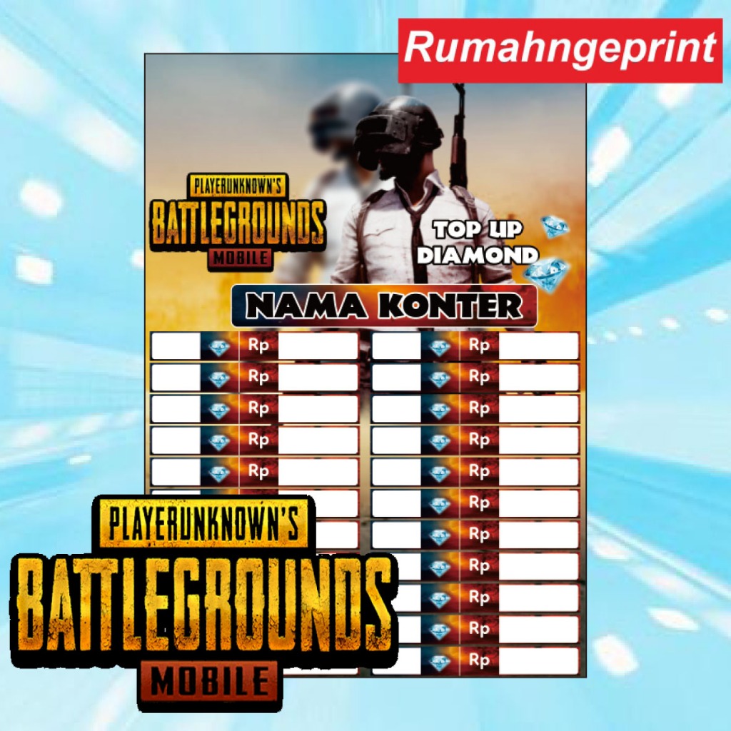 Jual STIKER WATERPROOF DAFTAR HARGA TOP UP GAME , DAFTAR HARGA TOP UP ...