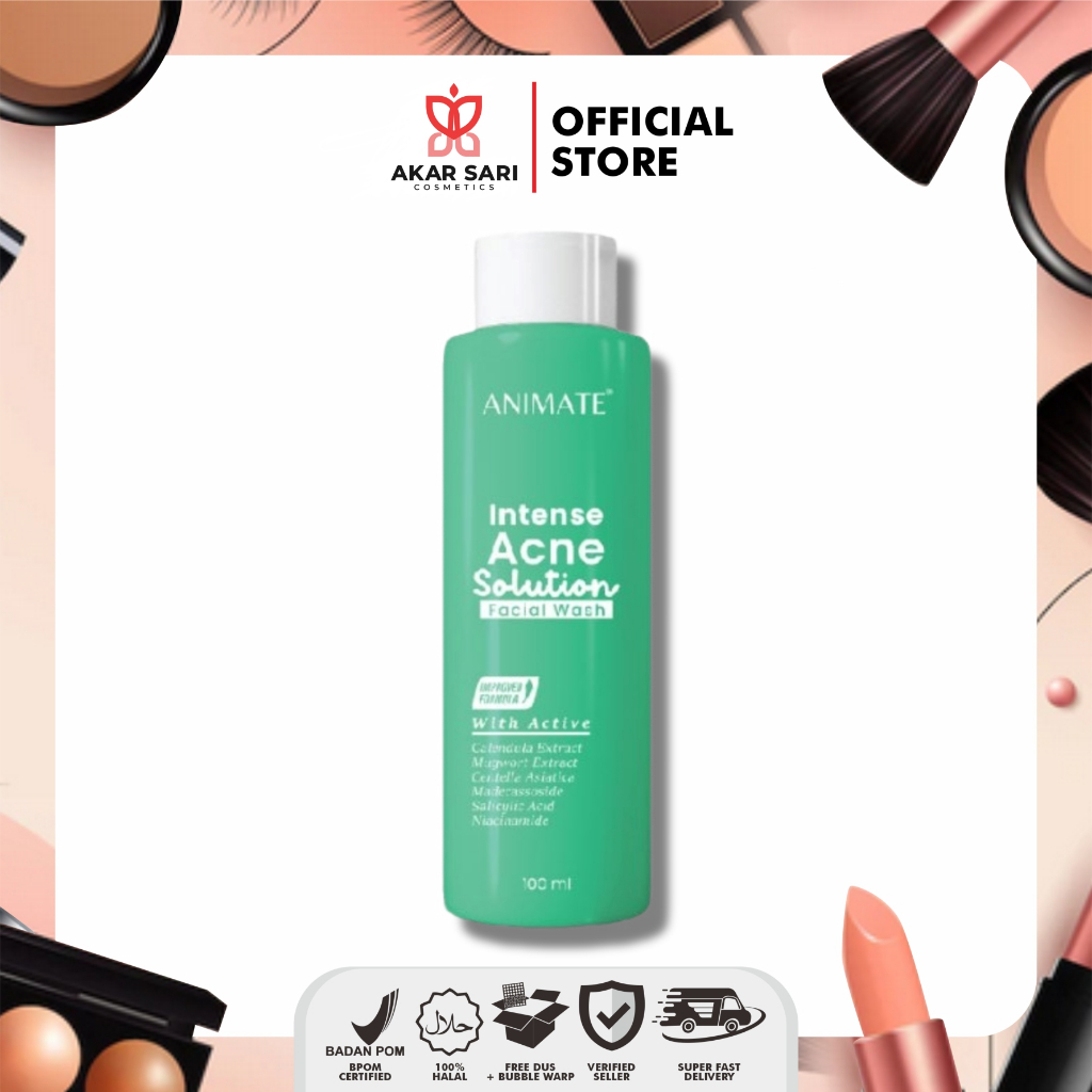 Jual ANIMATE INTENSE ACNE SOLUTION FACIAL WASH - 100 ml | Shopee Indonesia