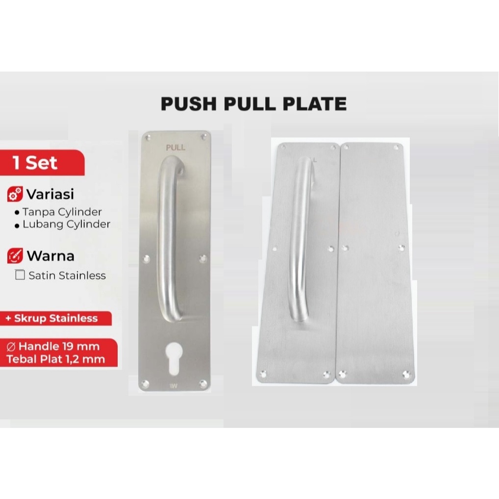 Jual PULL PUSH HANDLE PINTU SIGN PLATE PINTU DORONG HANDLE PITU GAGANG ...