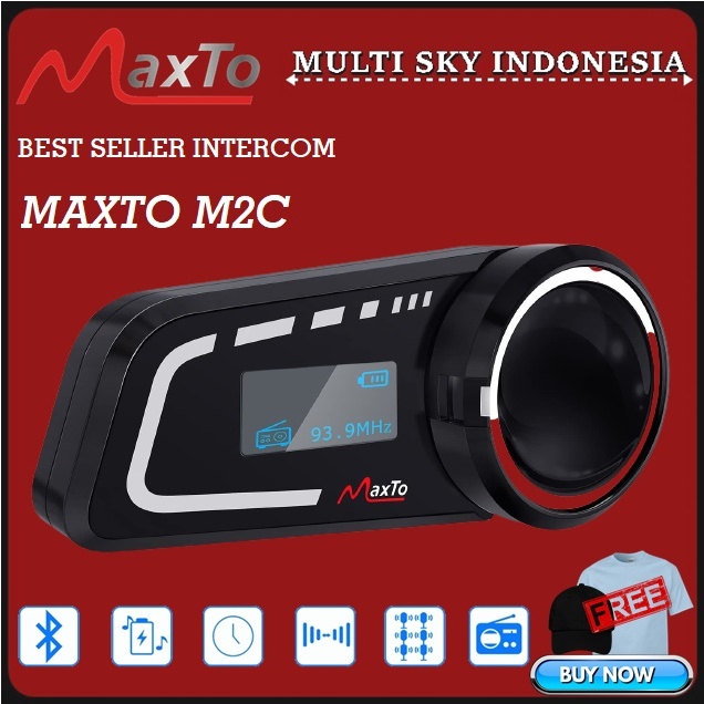 Jual Maxto M2C Bluetooth Radio Intercom Helm 6 Rider Alt M2 EJEAS Q7 V6 PRO | Shopee Indonesia