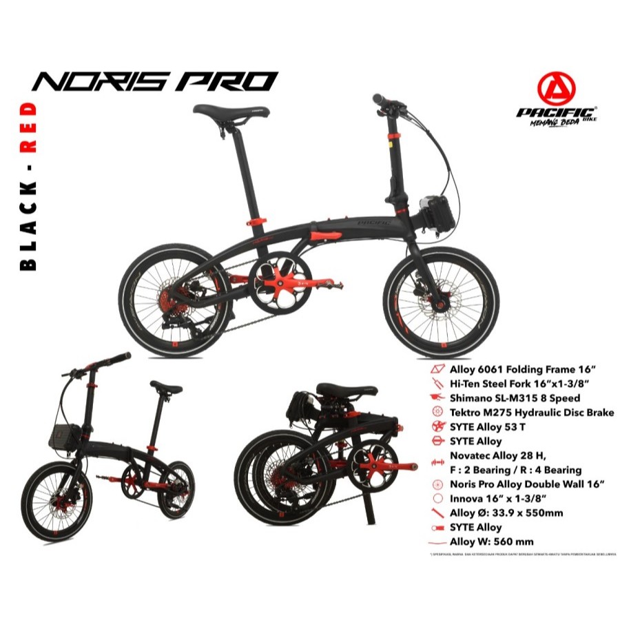 Jual Sepeda Lipat PACIFIC NORIS PRO 16" ALLOY, SPLENDID 500 ALLOY ...