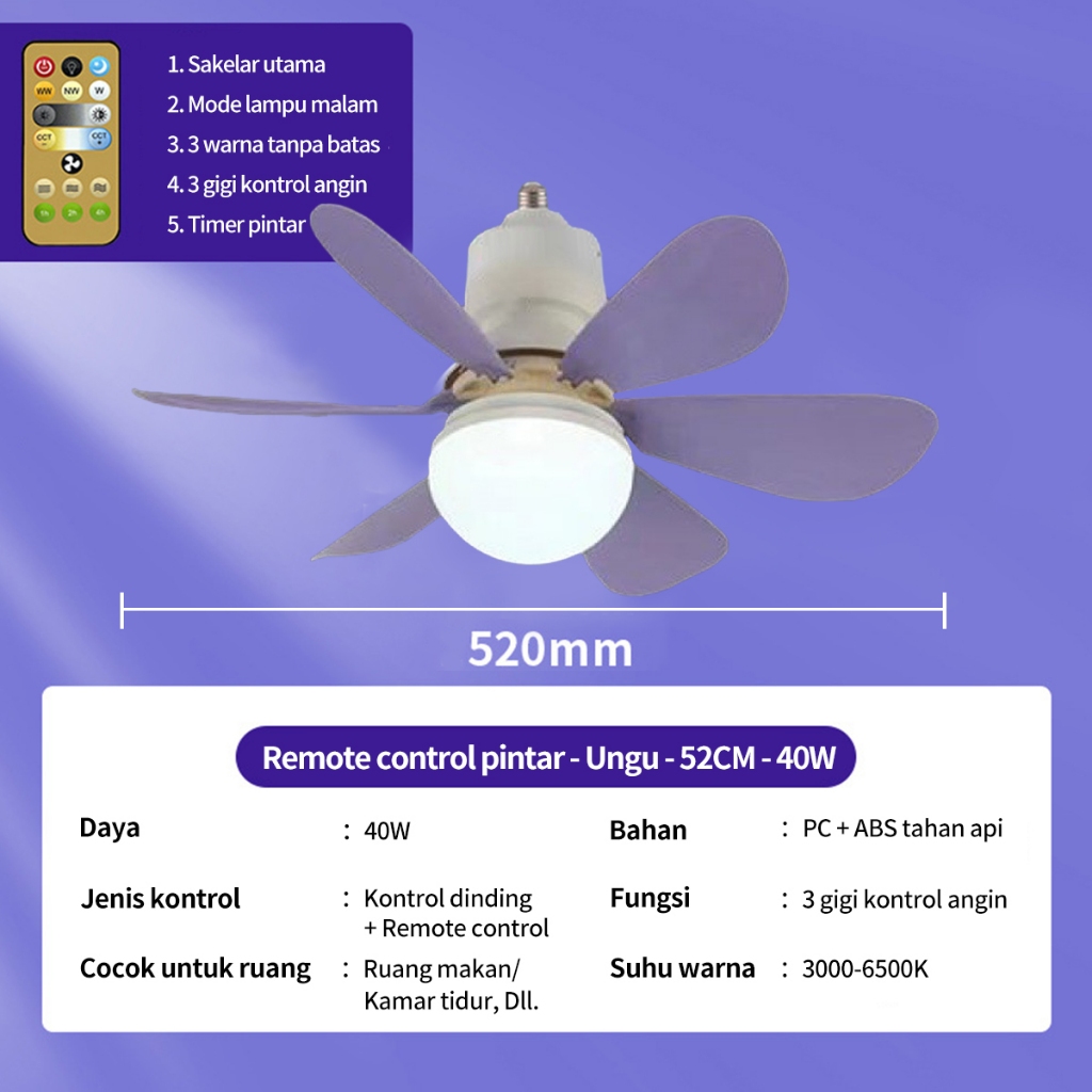 Jual Kipas Angin Plafon Lampu 2in1 Lampu kipas langit-langit ...