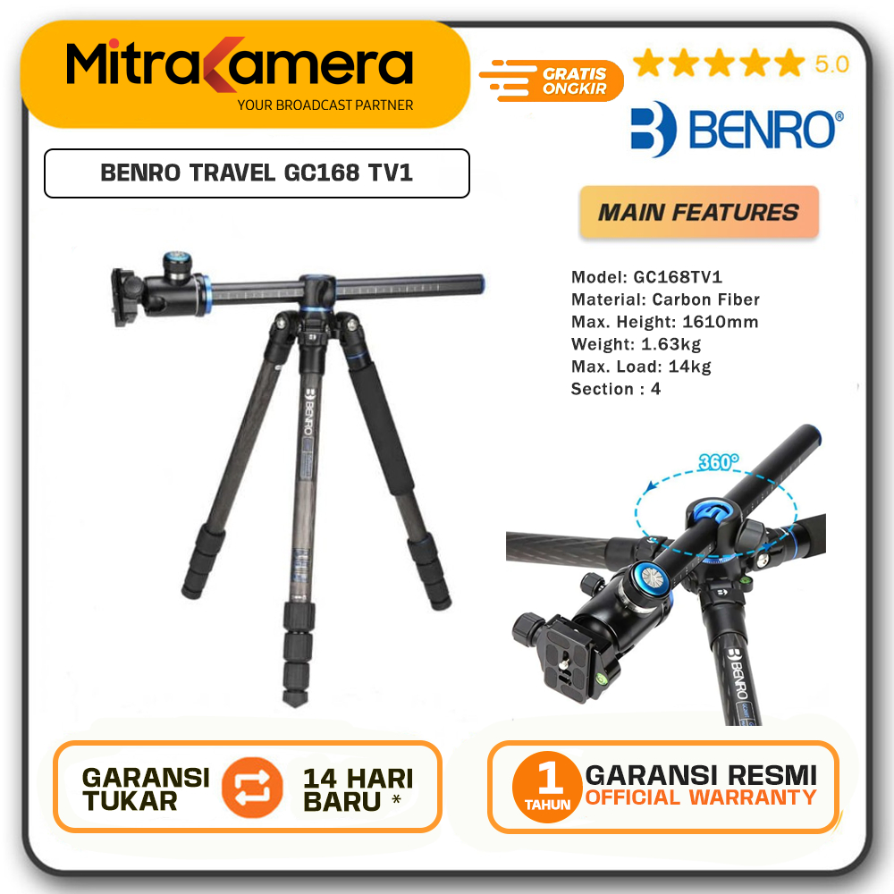 Jual Benro GoTravel GC168TV1 Tripod | Shopee Indonesia