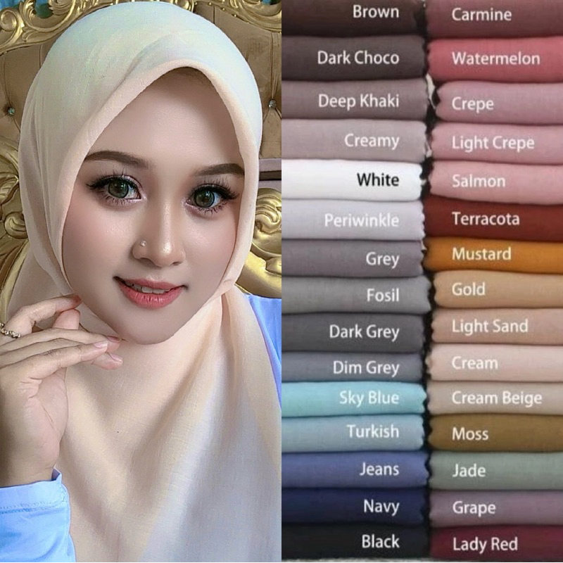 Jual Hijab Segi Empat Polos Voal Original 115X115 | Shopee Indonesia