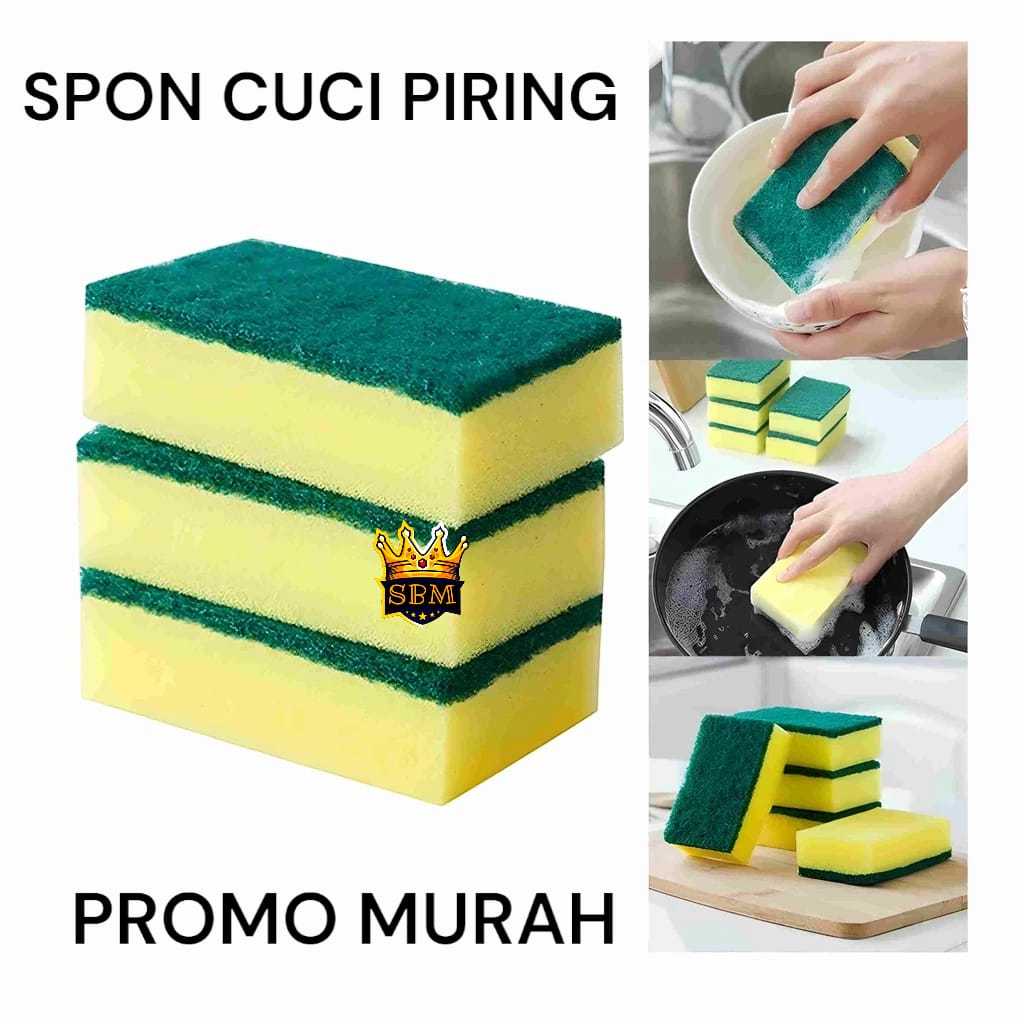 Jual SBM ~ Busa Cuci Piring Sabut Hijau Sponge Spon Spons Kuning Kotak ...