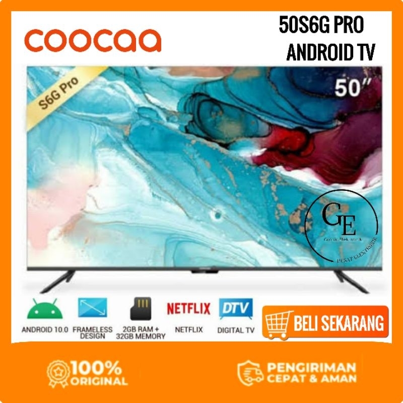 Jual LED TV COOCAA 50inch 50S6G Pro Smart Android 10.0 UHD 4K Garansi Resmi 3 Tahun | Shopee ...