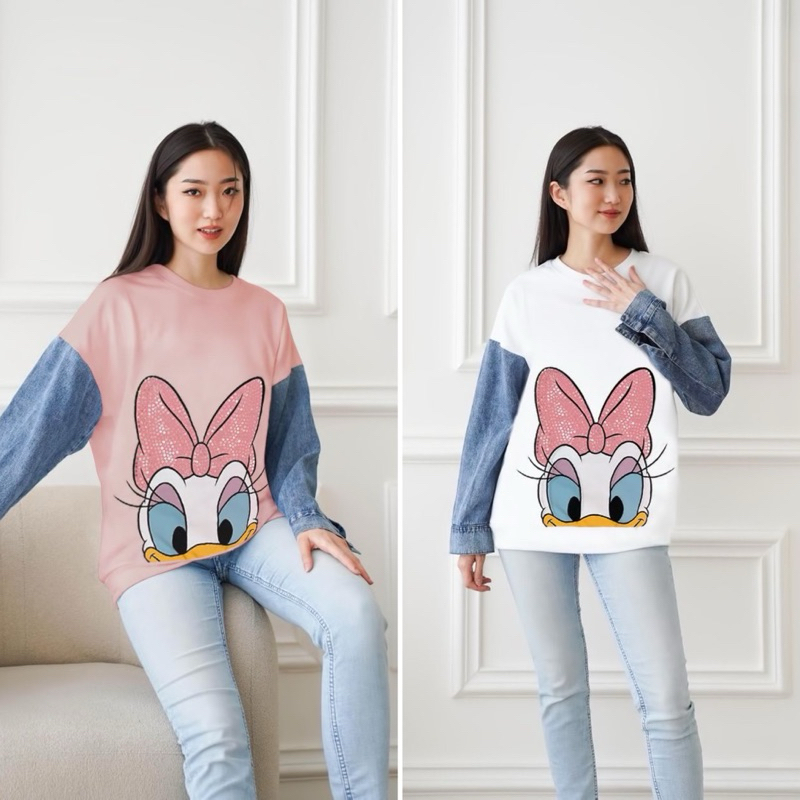 Jual Sweater Wanita Motif Desi Duck Sequin Pita Manik Manik Mote Cute ...