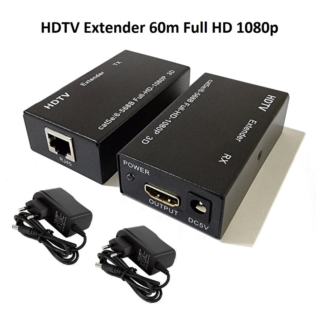 Jual HDMI Extender 60m over Kabel Lan RJ45 Support Full HD | Shopee Indonesia