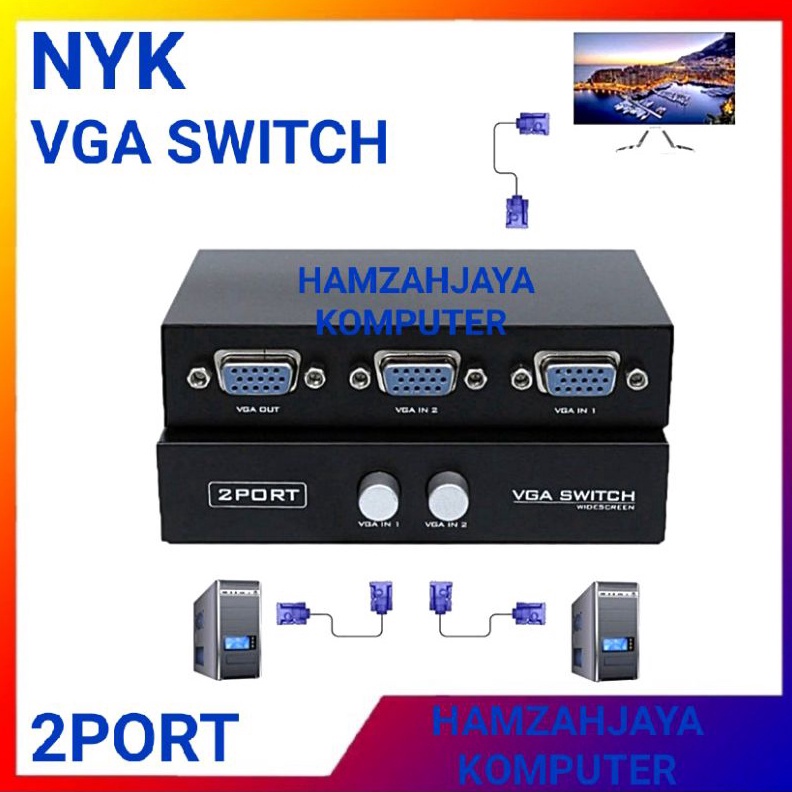 Jual KODE J45G SWITCH VGA SWITCH 2 PORT 2 IN 1 OUT 2 PC LAPTOP TO KE 1 ...