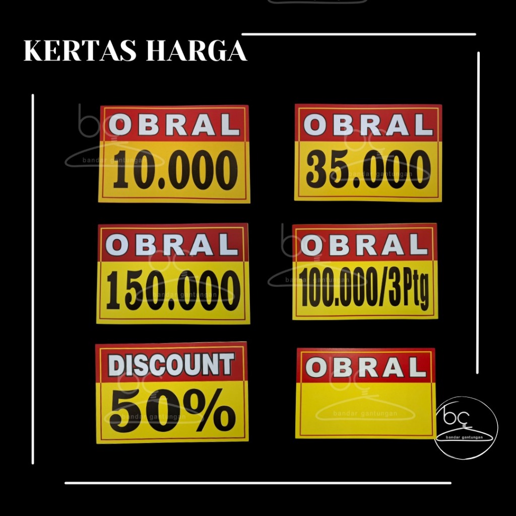 Jual Kertas Obral Harga Bandrol Harga Name Tag Harga Kertas Harga ...