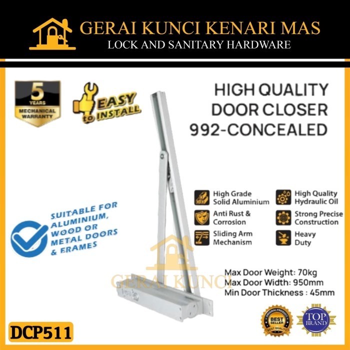 Jual Paloma DCP 511 NA Door Closer Concealed Tanam Penahan Pintu ...