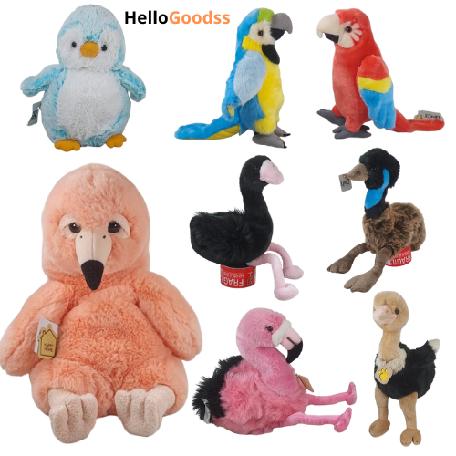 Jual Boneka Binatang Burung Flamingo Penguin Ostrich Unta Emu Parrot ...