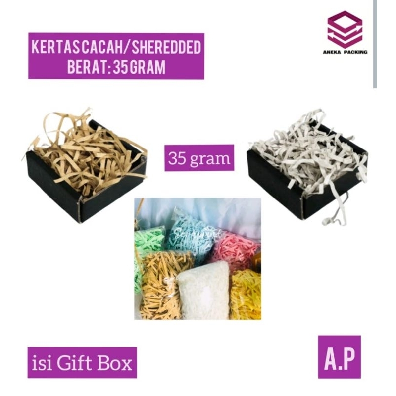 Jual Kertas Sherededd 35 gram/Kertas Cacah/isi Gift box/Kawul | Shopee ...