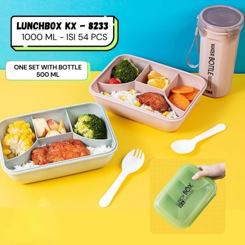 Jual Tempat Makan Set Dengan Botol Minum Lunch box makan dan tempat minum anak kotak makan anti ...
