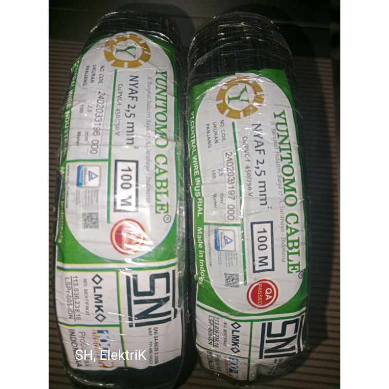 Jual Kabel nyaf 2,5mm yunitomo serabut tembaga asli | Shopee Indonesia