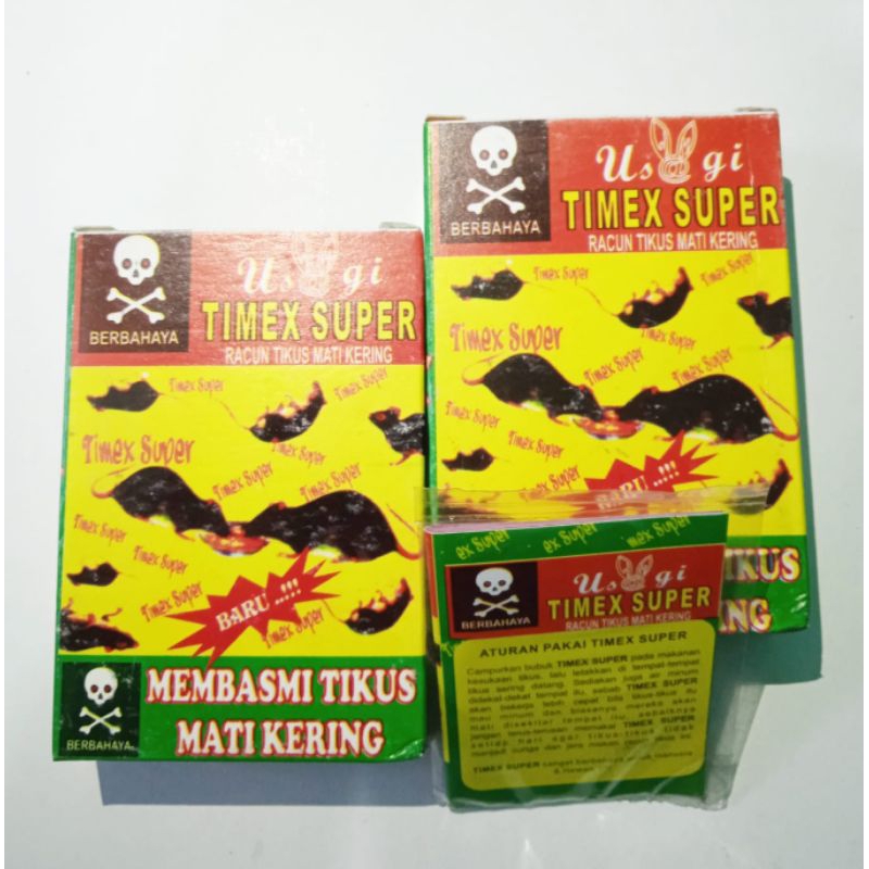 Jual RACUN TIKUS TIMEX SUPER/ 1 KOTAK ISI 10 BUNGKUS RACUN TSERBUK ...