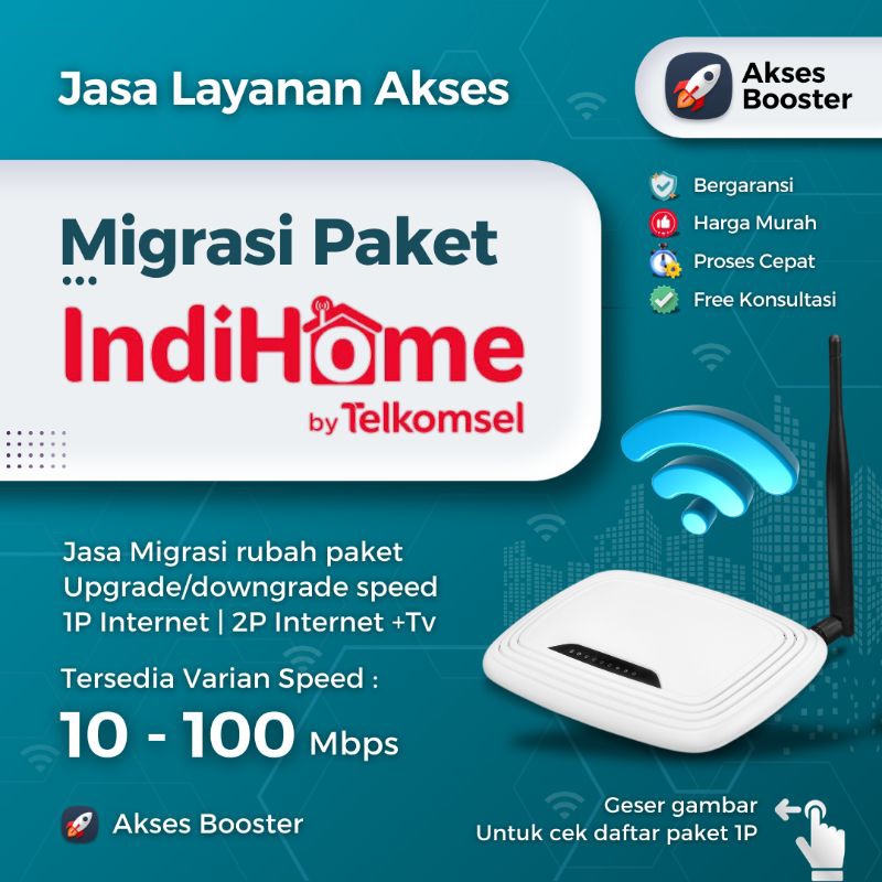 Jual Migrasi Paket Indihome | Speed 10 - 100 Mbps | 1P Internet Only ...