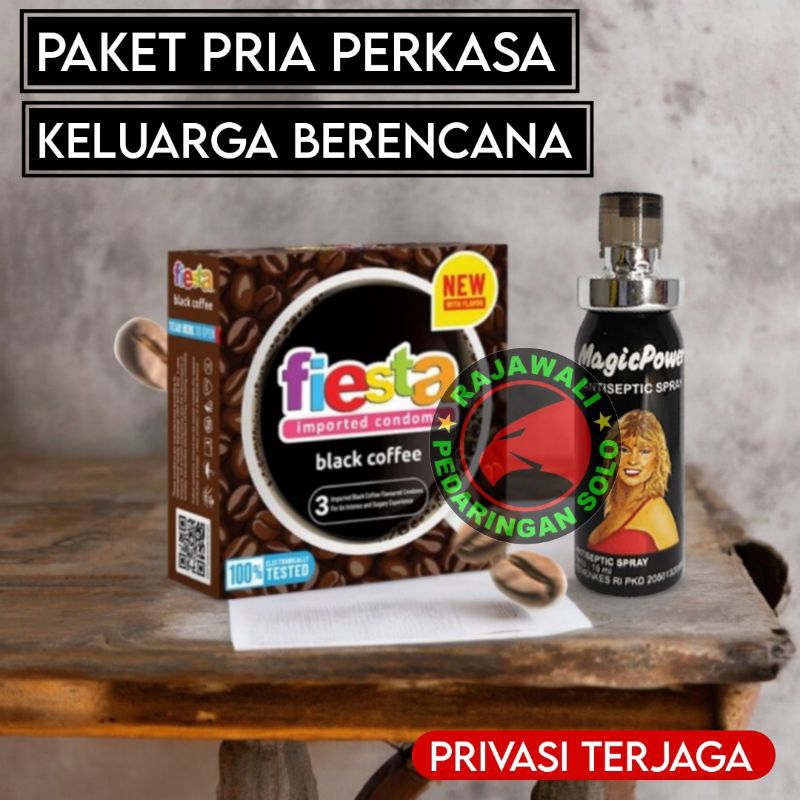 Jual PAKET FIESTA BLACK COFFEE MAGIC POWER SPRAY KONDOM FIESTA | Shopee Indonesia