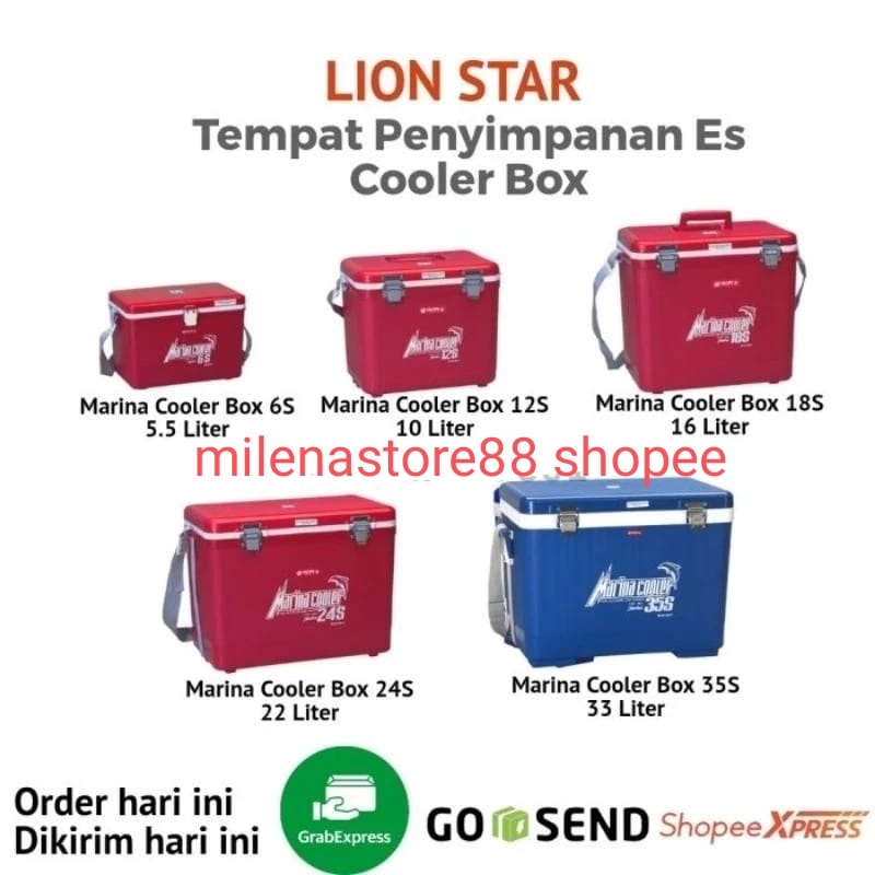 Jual Marina Cooler Box 6s, 12s, 18s, 24s, 35s Lion Star tempat es batu ...
