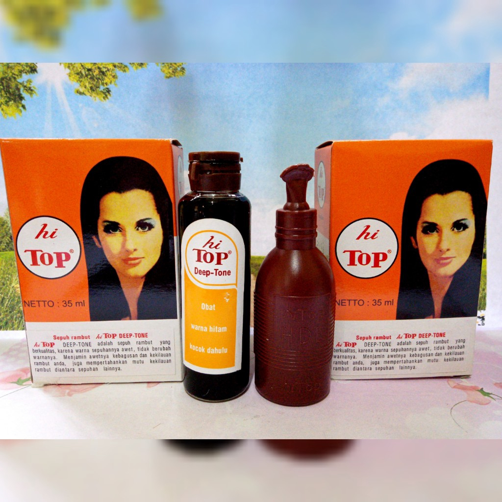 Jual Hitop Hi Top Semir Rambut Natural Black Hair Dye Lotion 15ml ...