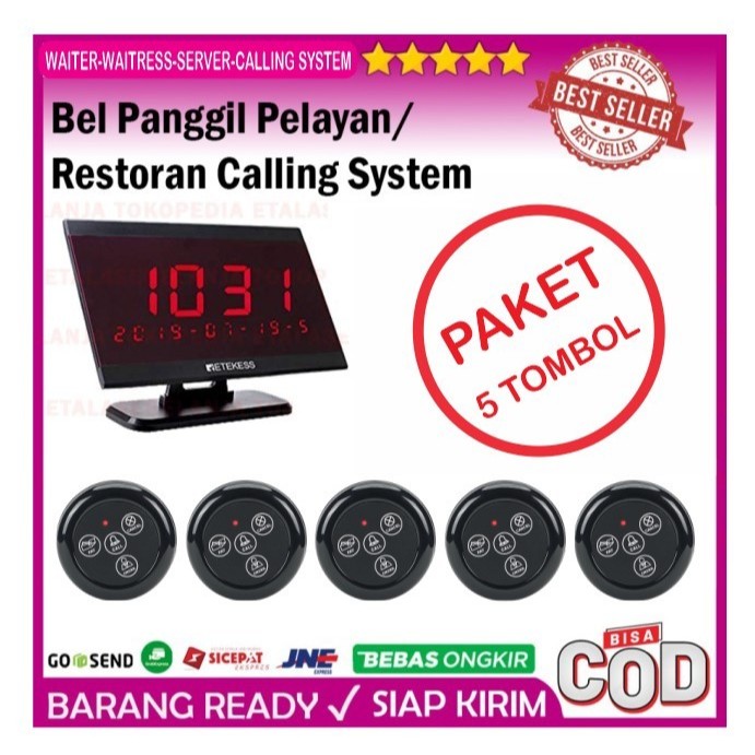 Jual Bel Bell Panggil Pelayan Restoran Restaurant Wireless Calling ...