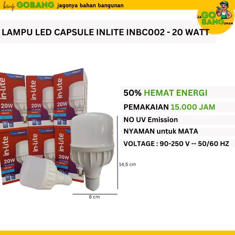 Jual LAMPU LED CAPSULE INLITE BLUB 20 WATT | Shopee Indonesia
