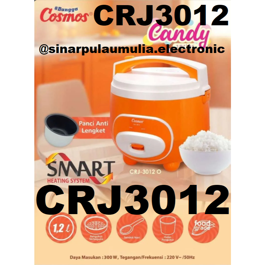 Jual Cosmos Rice Cooker 3 in 1 Magic Com 1.2 Liter - CRJ-3012 / CRJ ...