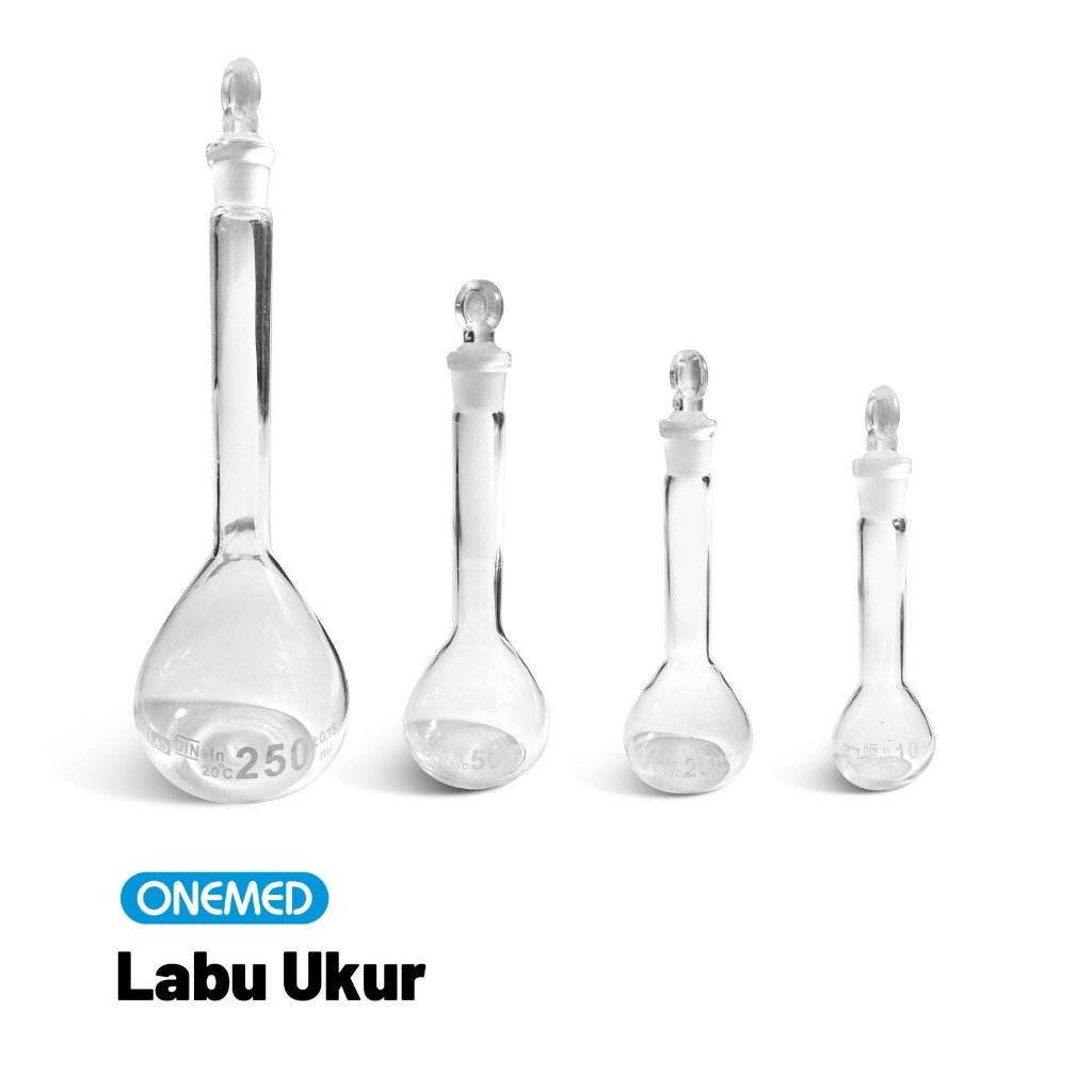 Jual ONEMED Labu Ukur Kaca Laboratorium - Volumetric Flask 10 25 50 250 ML | Shopee Indonesia