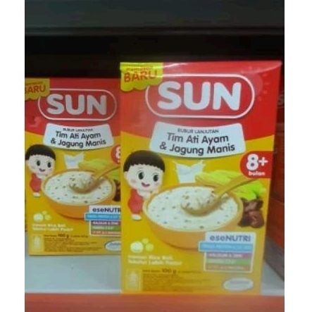 Jual SUN bubur bayi 8+ bulan tim ati ayam & jagung manis 100gr box ...