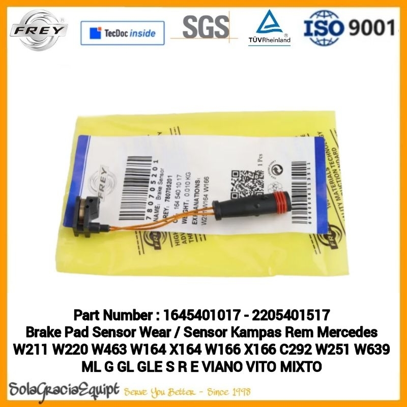 Jual Sensor Kampas Rem Mercedes W220 W211 W166 ML G GL GLE GLS S R ...