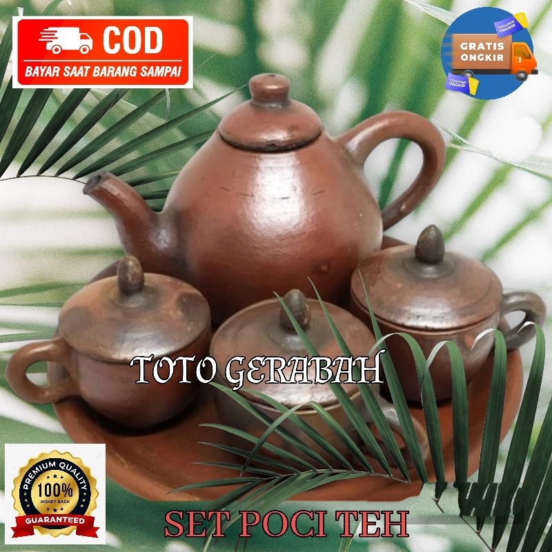 Jual PROMO SET POCI TEH TANAH LIAT SET TEKO GERABAH TANAH LIAT NATURAL ...