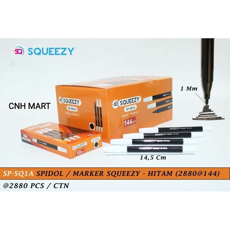 Jual Spidol Marker Penanda Kecil Hitam SQUEEZY - Spidol SP - SQ1A Harga ...