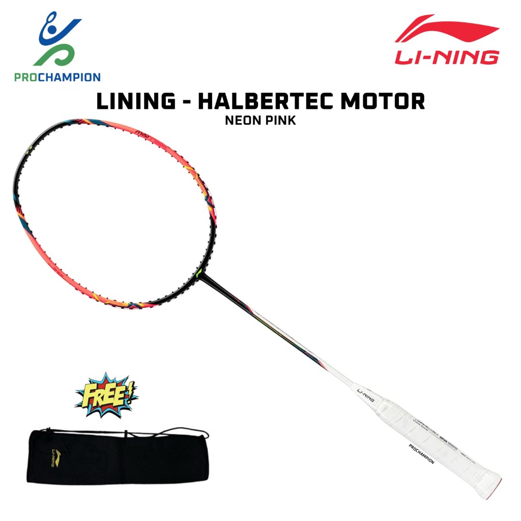 Jual New ! Raket Badminton Lining Halbertec Motor Neon Pink | Shopee ...