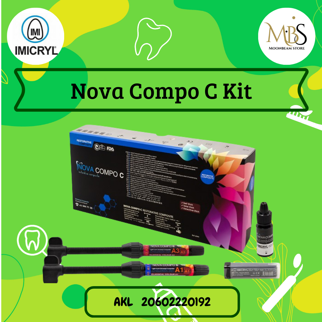 Jual DENTAL COMPOSITE KOMPOSIT RESIN TAMBALAN GIGI NOVA COMPO C KIT ...