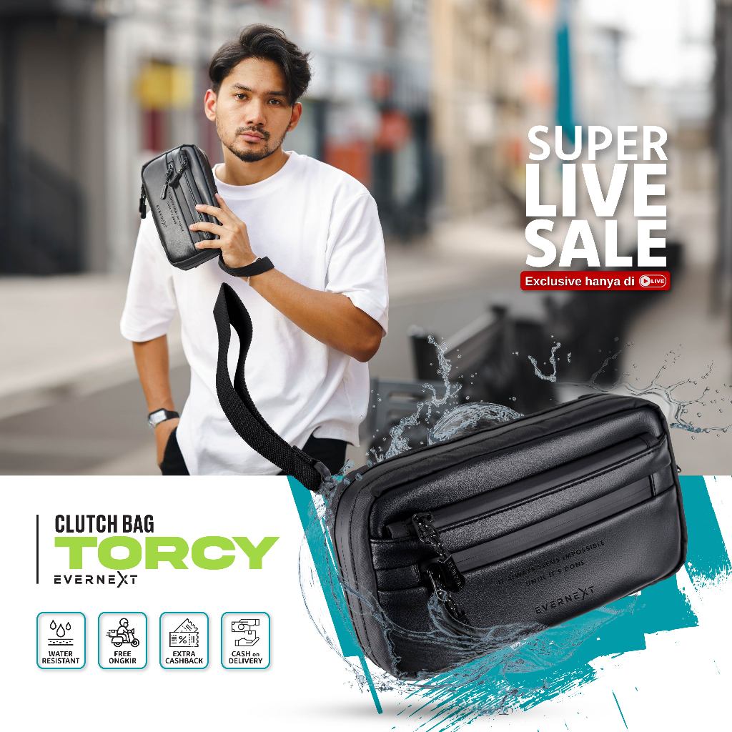 Jual Evernext - Pouch Bag Pria Anti Air 3IN1 Sling Bag Pria Torcy ...