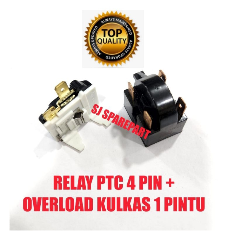 Jual RELAY PTC 4 PIN + OVERLOAD KULKAS 1 PINTU / RELAY KULKAS 4 PIN ...