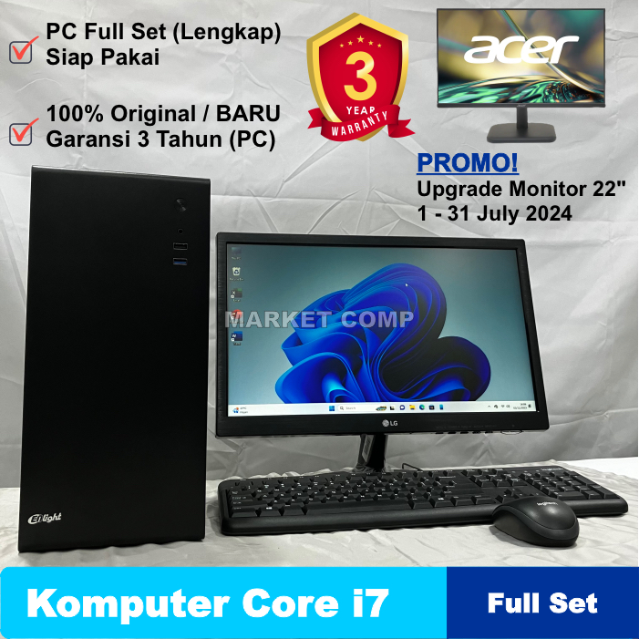 Jual Full Set PC Core i7 22" Office • CPU Komputer Rakitan | Shopee Indonesia