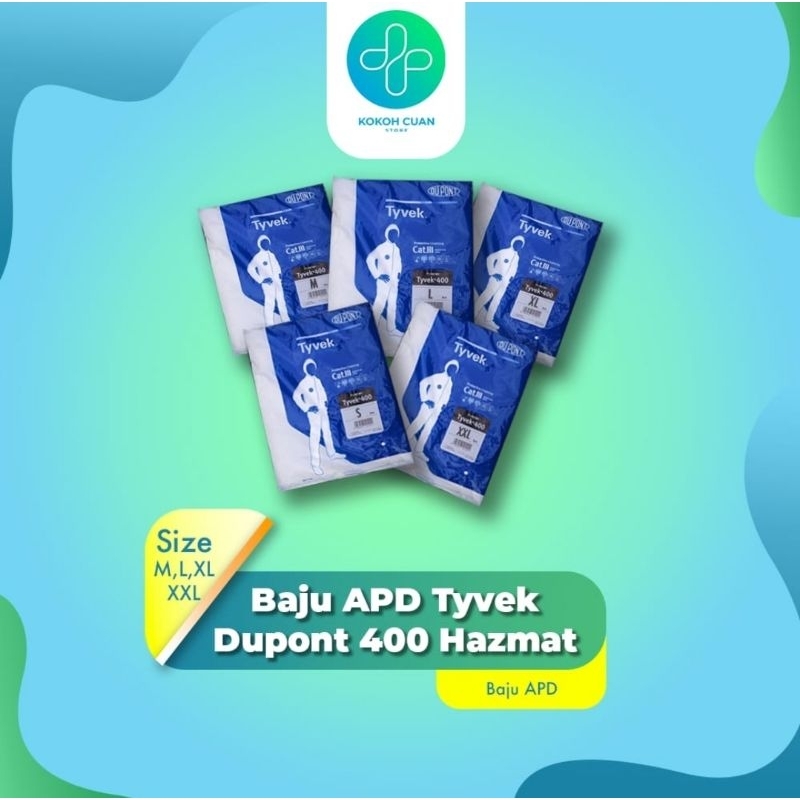 Jual Baju Hazmat APD Tyvek Dupont 400 Coverall White Original | Shopee ...