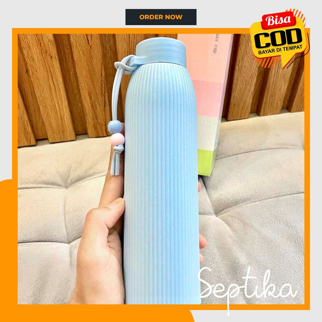 Jual Botol Minum Macaroon Warna Pastel Kaca Lapis Plastik Motif Lucu ...