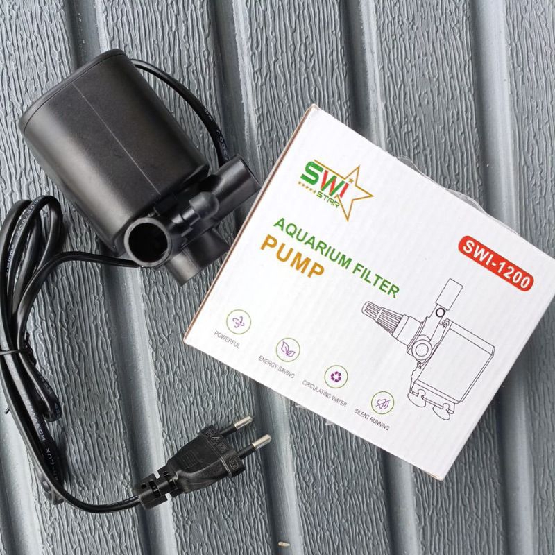 Jual pompa filter swi 1200 aquarium silent running 600l/h 8watt ...