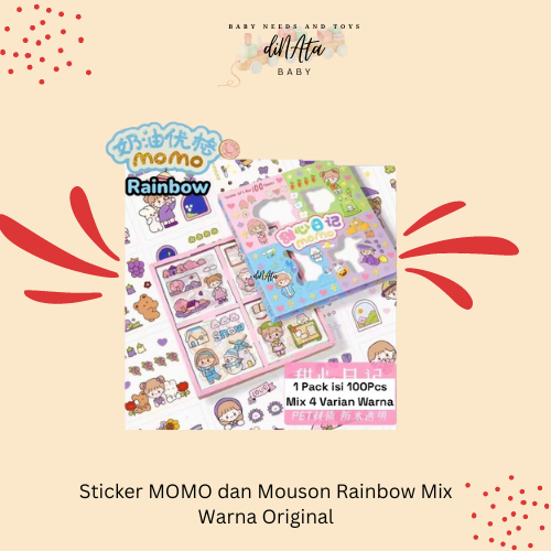 Jual [ DINATA Baby ] Sticker MOMO Rainbow Mix Warna Original Stiker ...