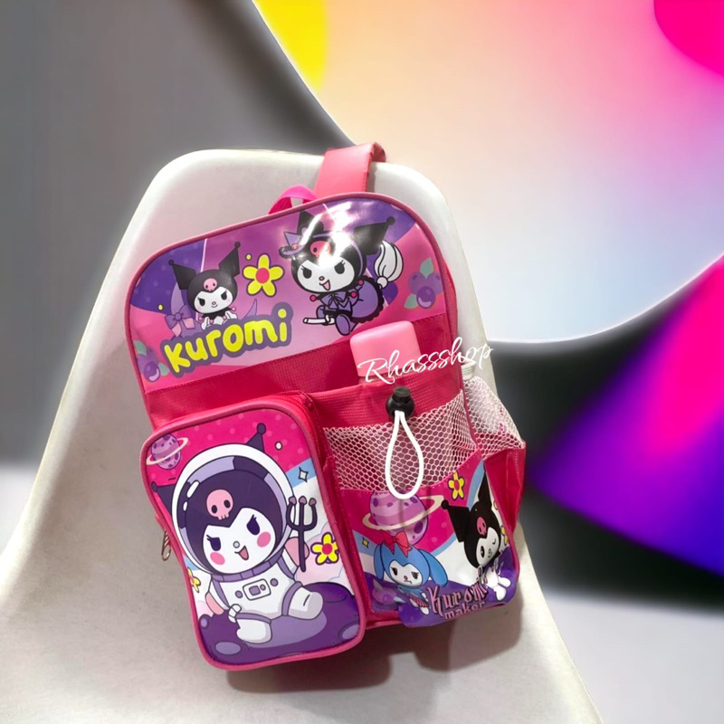 Jual Tas Ransel Anak Sekolah Perempuan Paud TK Kuromi Cinnamoroll Free Botol 350ml | Shopee ...