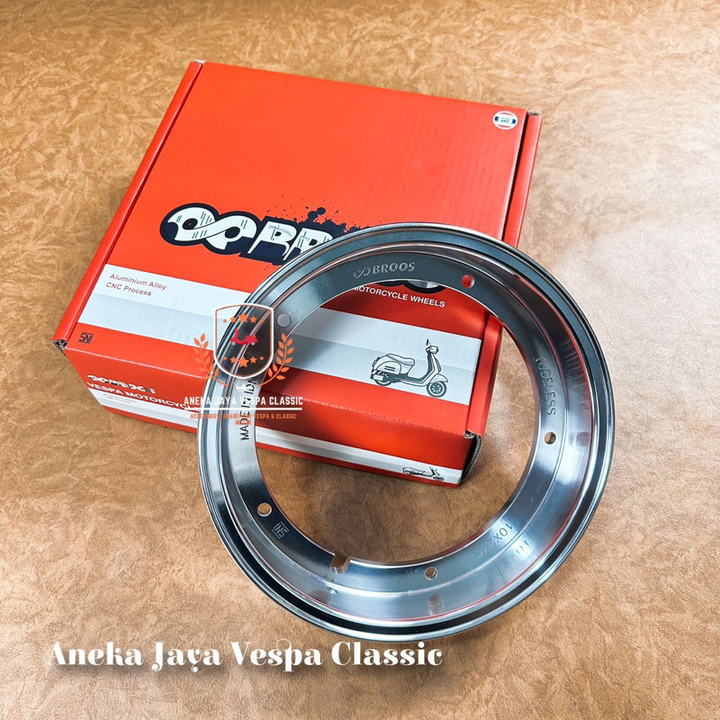 Jual Velg Tubeless Vespa Ring 10 Merk Broos Chroem Ring 10 Harga Satuan ...