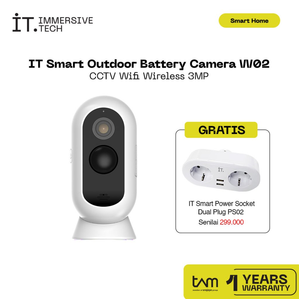 Jual IT Smart Outdoor Battery Camera W02 - CCTV Wifi Wireless 3MP ...