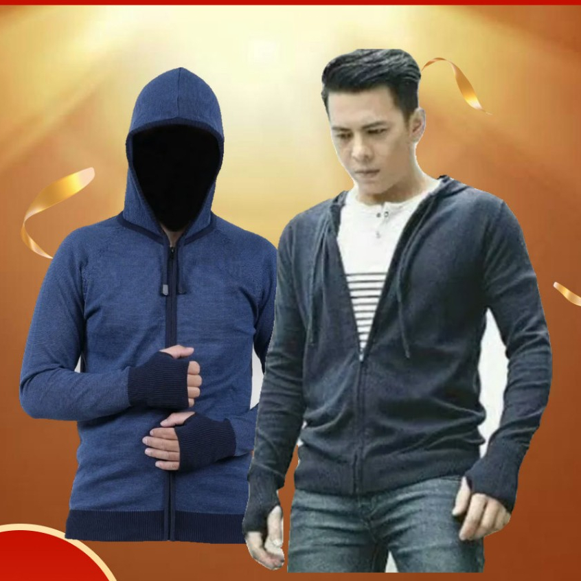 Jual Jihani sweater Rajut Cowok Resleting Depan Hoodie Knit Sweater ...